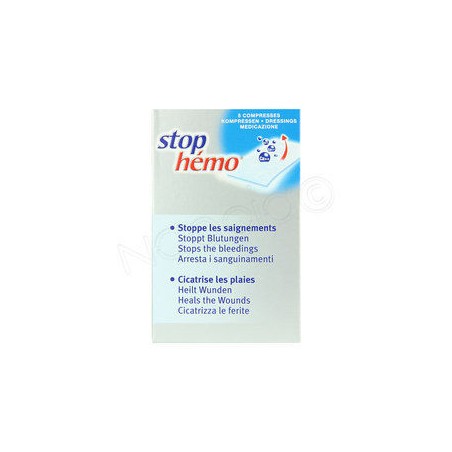 Stop Hémo Compresse Hémostatique Cicatrisante 5 Compresses